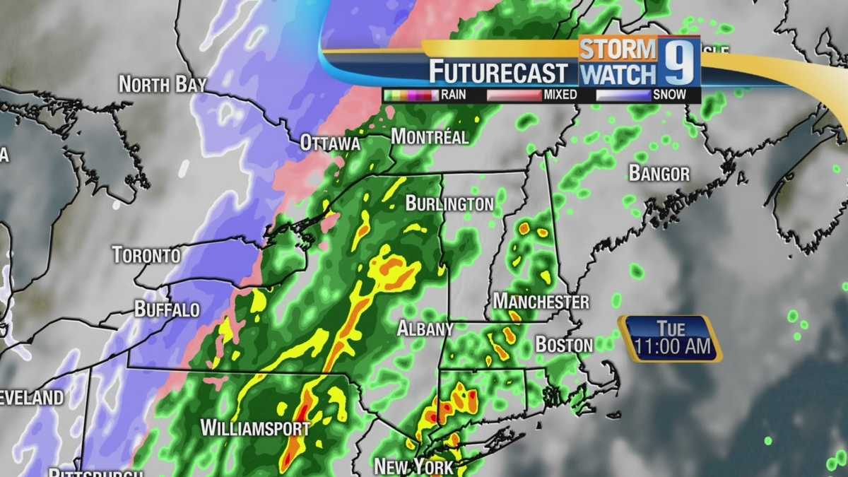 Heavy rain ahead on Tuesday