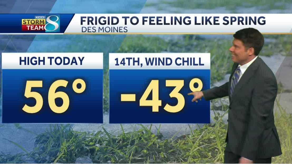 Sun and temperatures in the 50s across Iowa