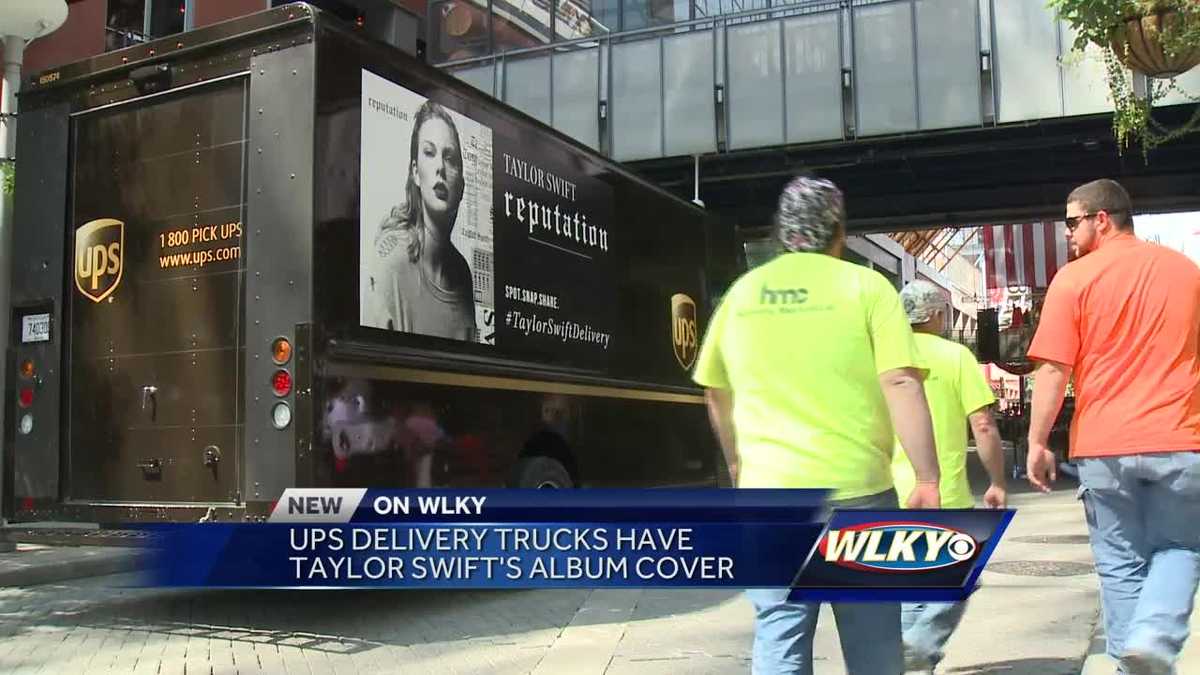 UPS delivery trucks have Taylor Swift's album cover