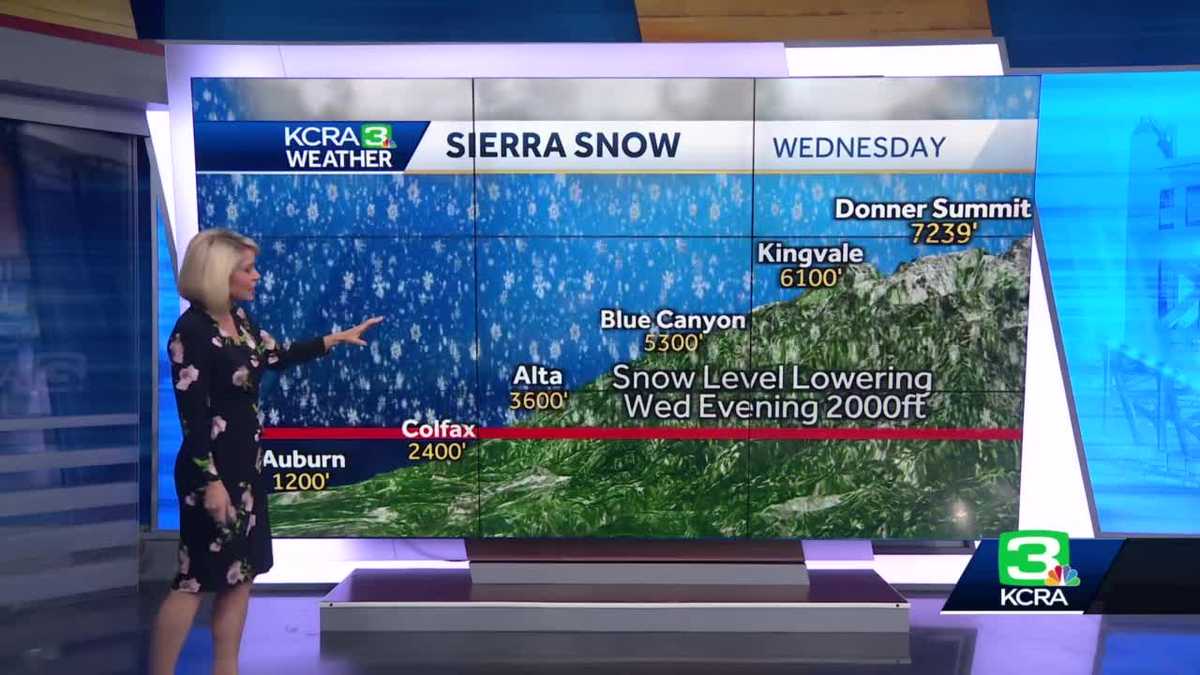 Northern California snow forecast for low elevations and timing