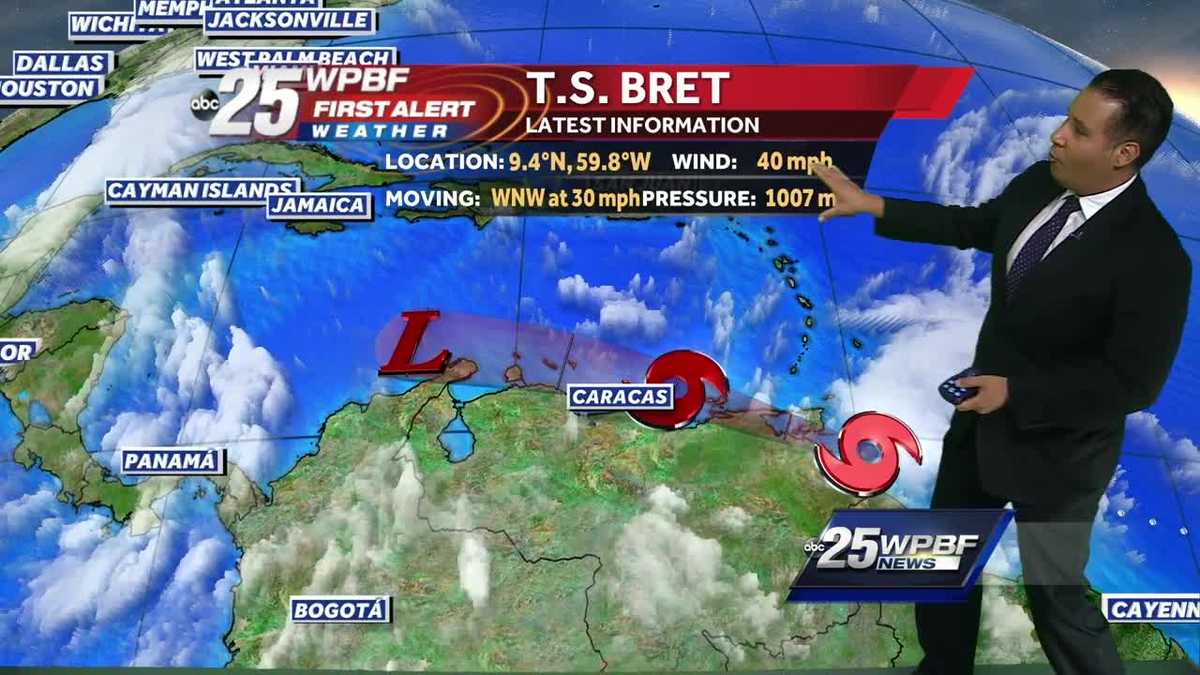 Tropical Storm Bret forms in Atlantic