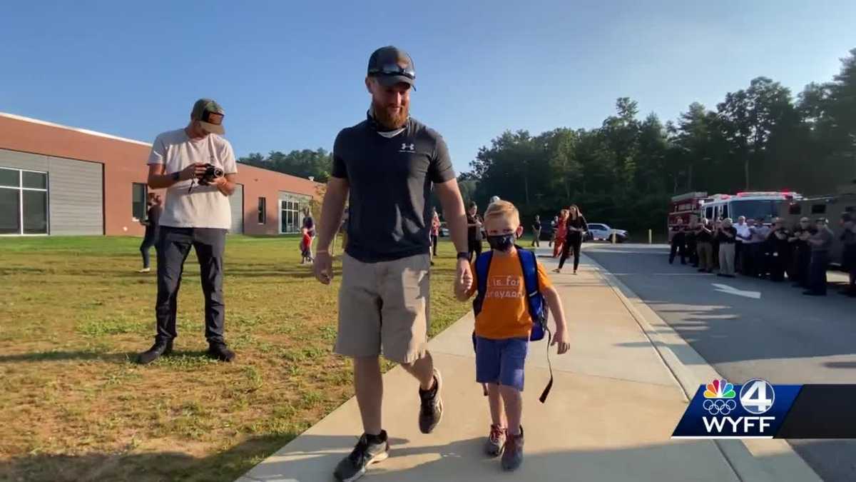 WYFF 4's Chris Justus' nephew gets special welcome to kindergarten ...