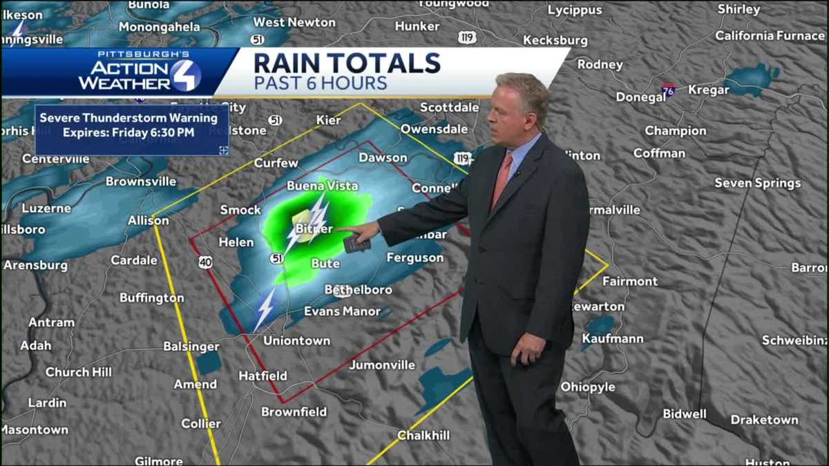 Severe thunderstorm warning issued in Western Pa.