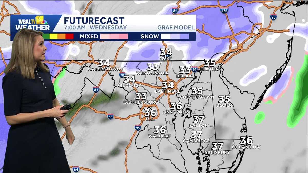 Baltimore weather: Scattered snow Tuesday night