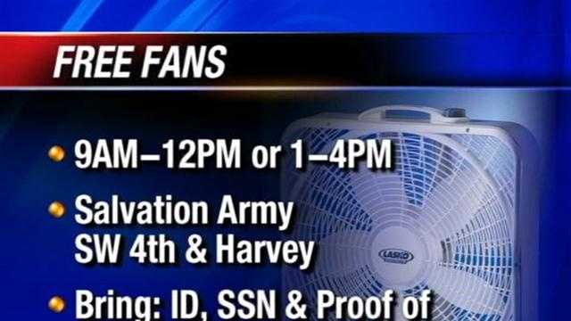 Salvation Army provides fans for those in need