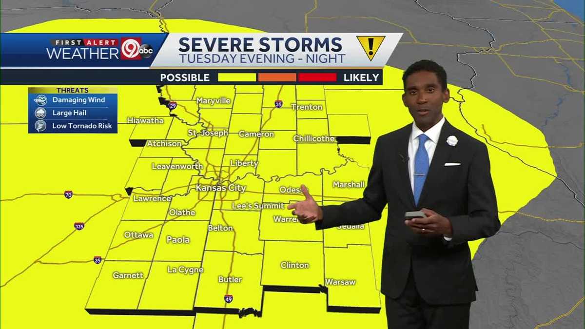 KANSAS CITY WEATHER: Rain, some strong storms possible Tuesday night