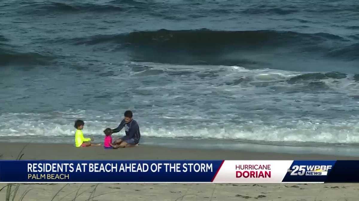 Hundreds head to the beach after wrapping up storm preps