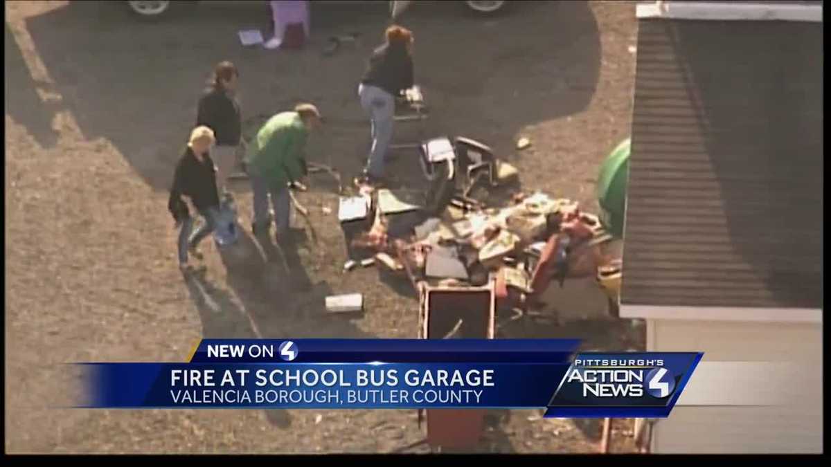 Damage unclear after school bus garage fire