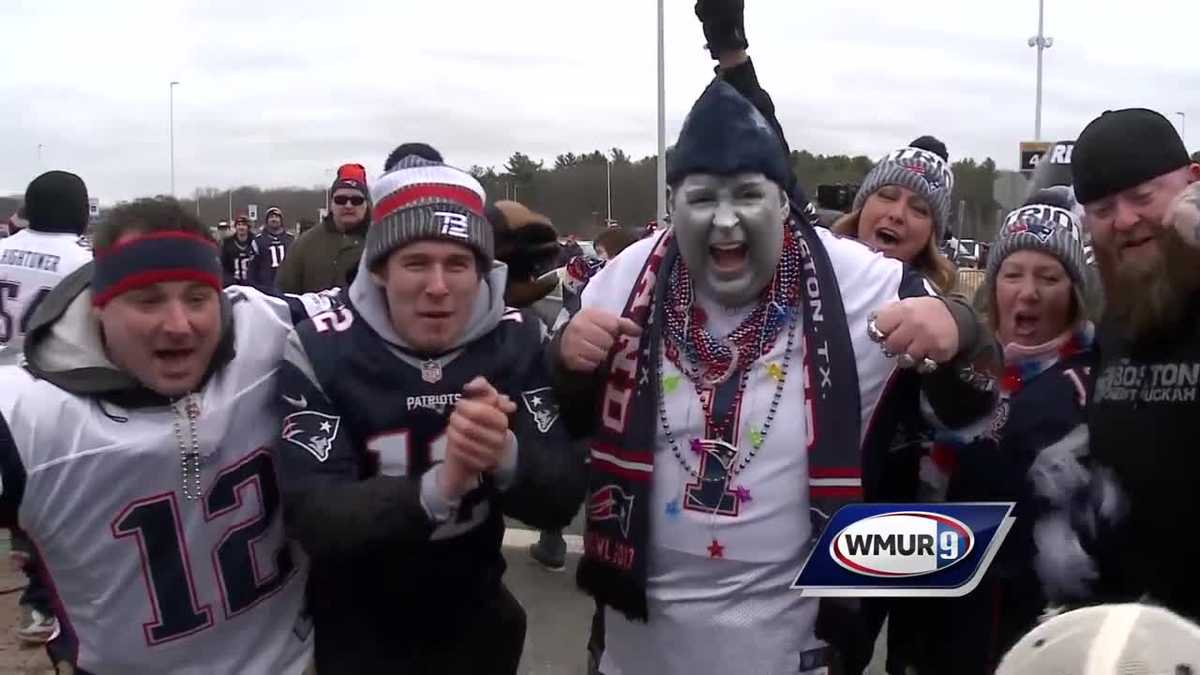 Pats fans cheer on team as players head to Super Bowl