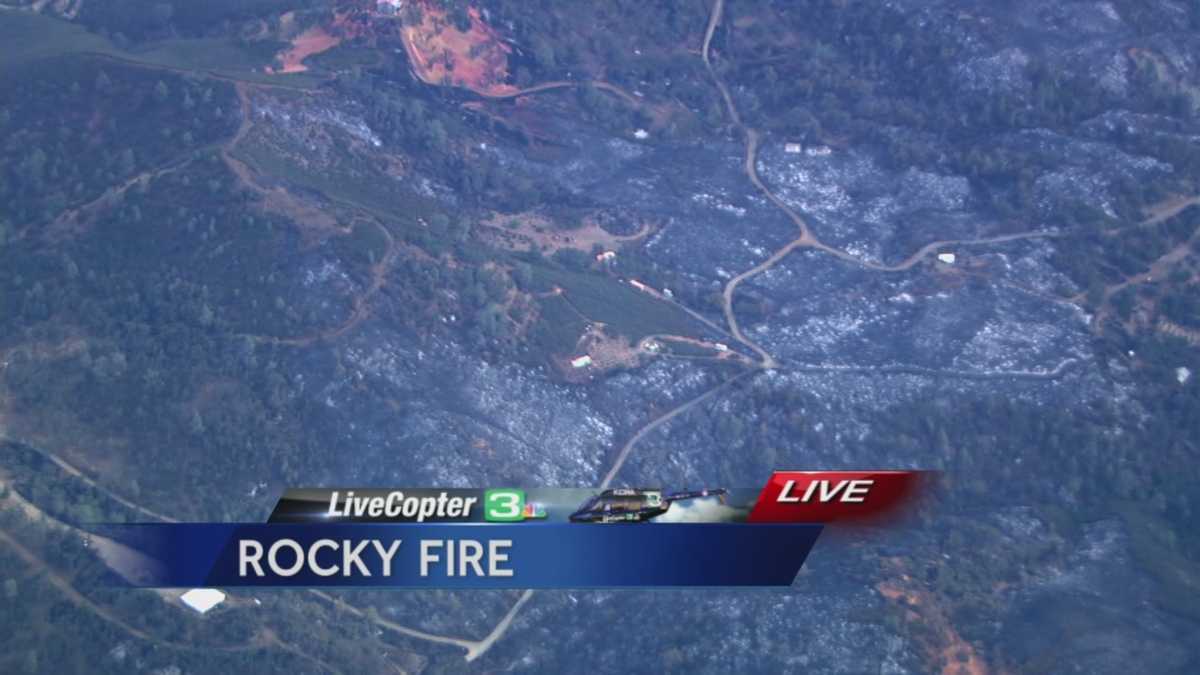 LiveCopter3 shows wide burn area from Rocky Fire