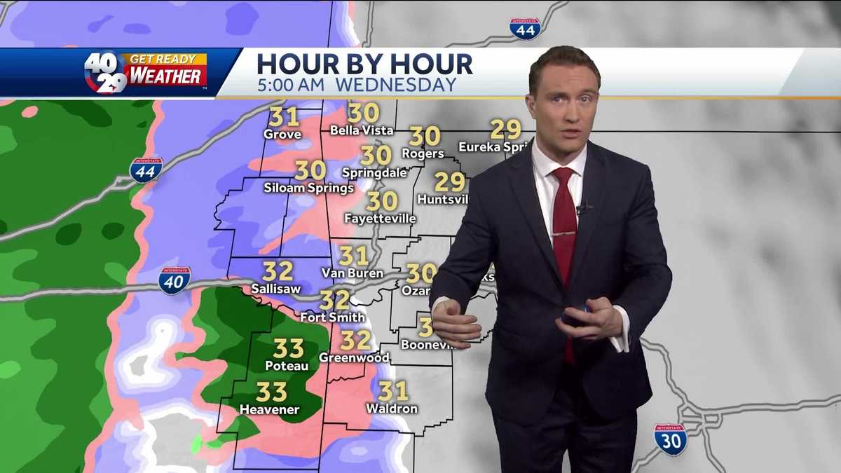 UPDATE on wintry mix moving in for the morning