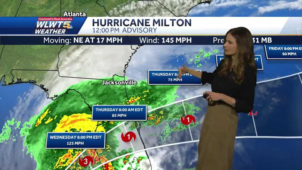 Hurricane Milton closes in on Florida; quiet weather remains locally