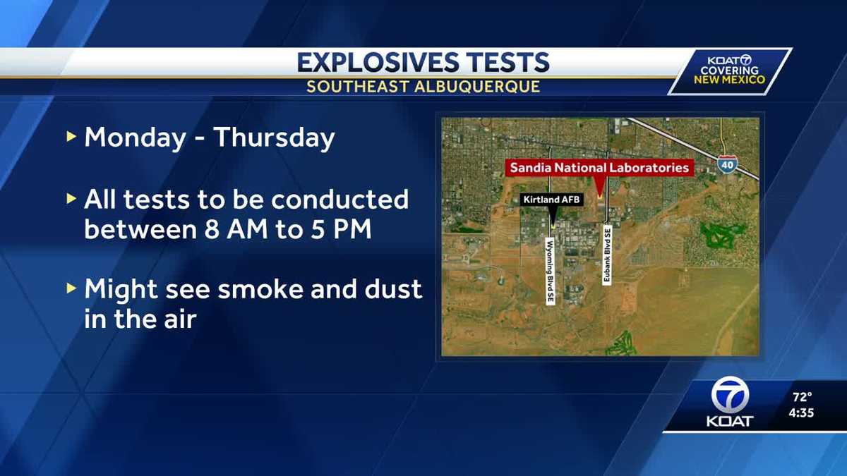Sandia Labs to conduct controlled explosives tests