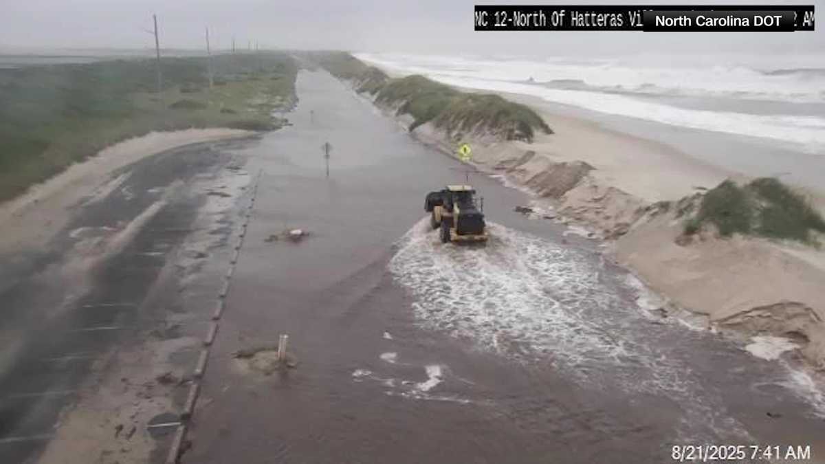 N.C. Highway 12 Hurricane Erin flooding Outer Banks