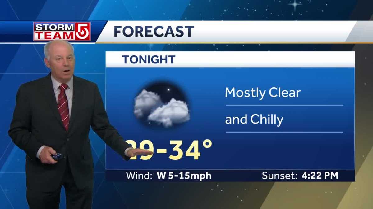 Video: Clear and chilly overnight, sunny and chilly Tuesday
