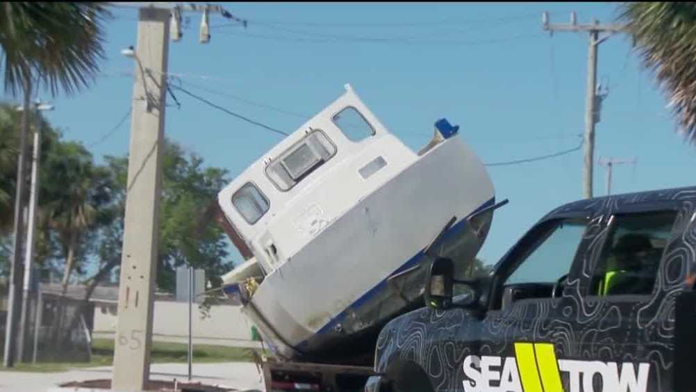 Daytona Beach continues clean-up of hurricane-damaged boats