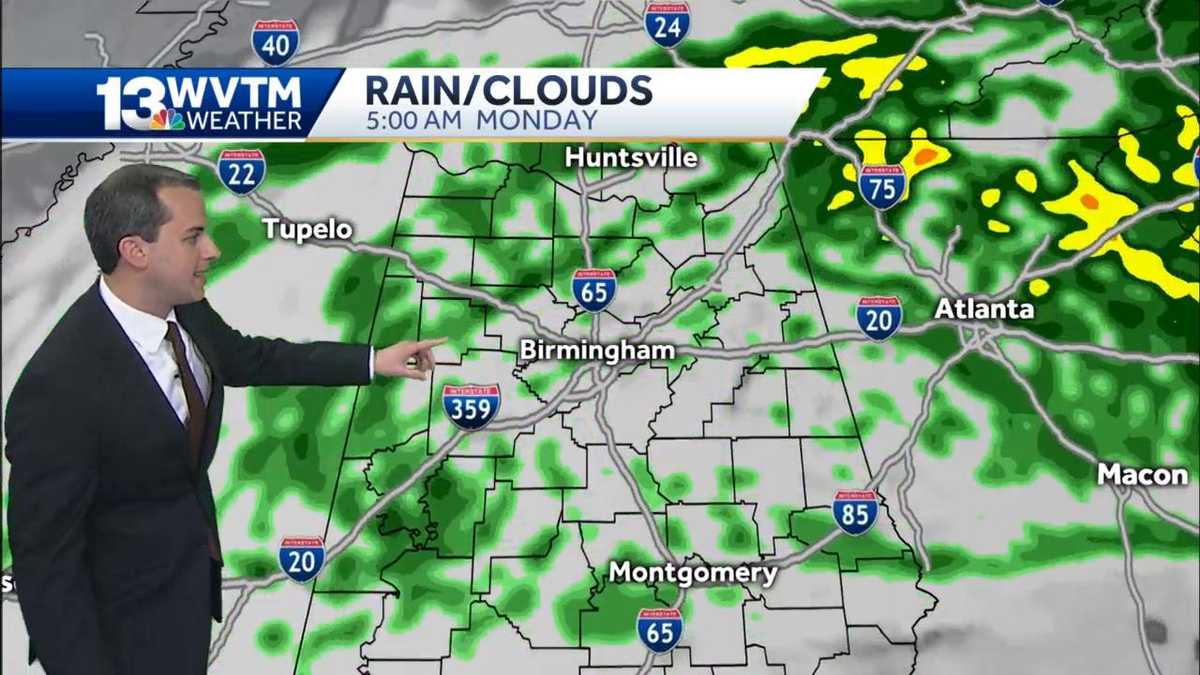 Wet weather continues into Monday morning