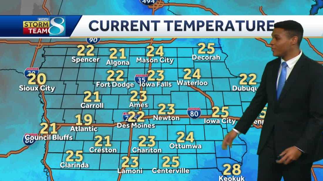 Blowing snow and cold in central Iowa
