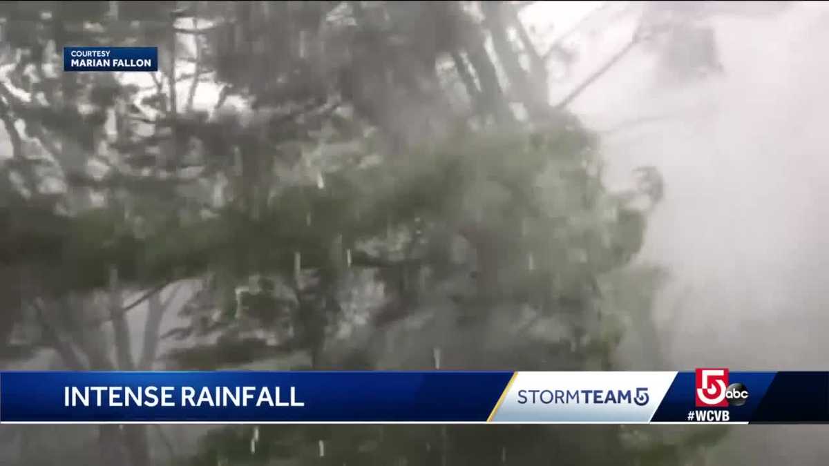 Intense rainfall captured on video as storm passed through