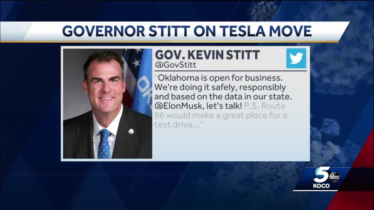 ‘Oklahoma is open for business,': Gov. Kevin Stitt invites Tesla to ...