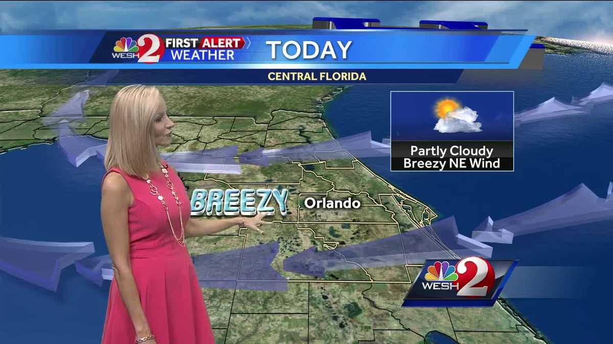 Partly cloudy, breezy Friday