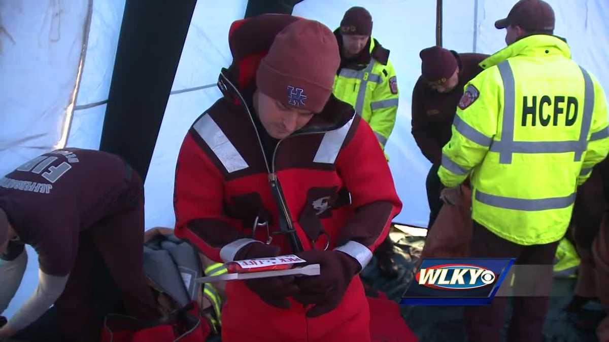Fire crews practice ice rescues