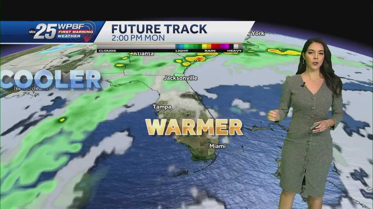 Warming up and chance for showers