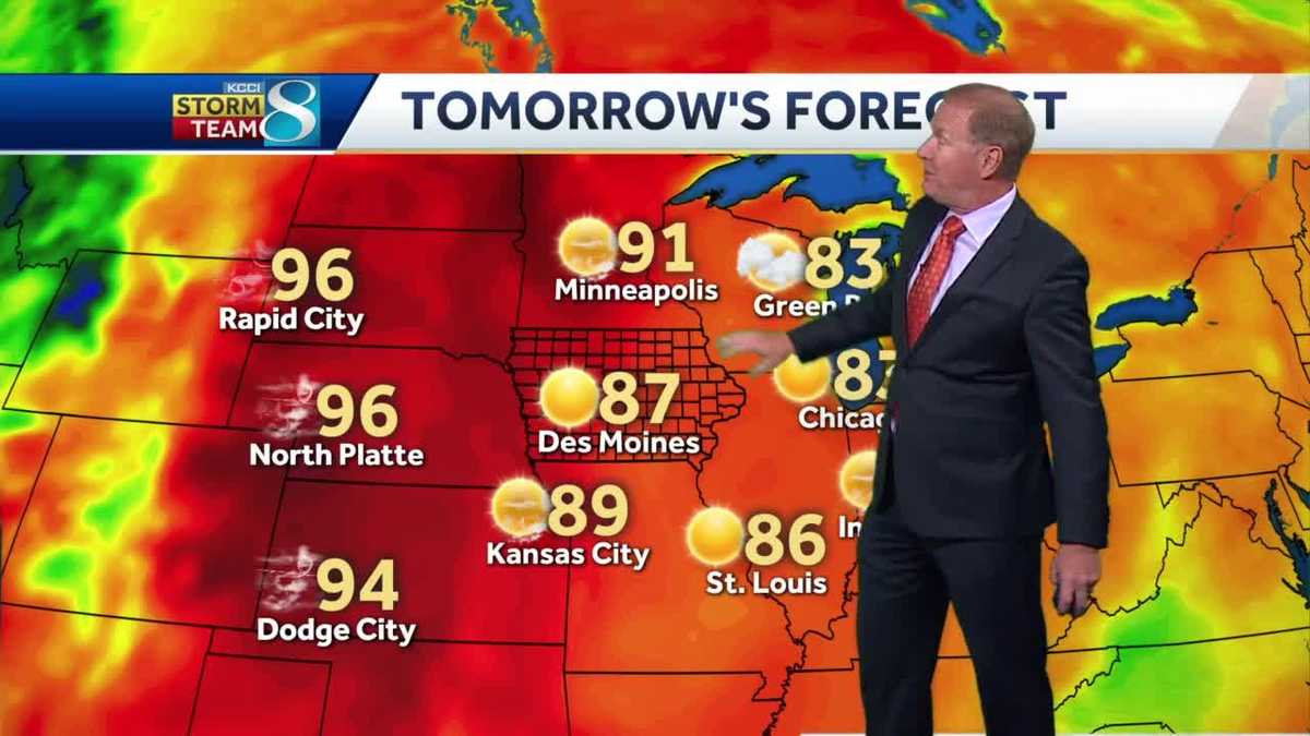 Mild monday temperatures give way to hot Tuesday