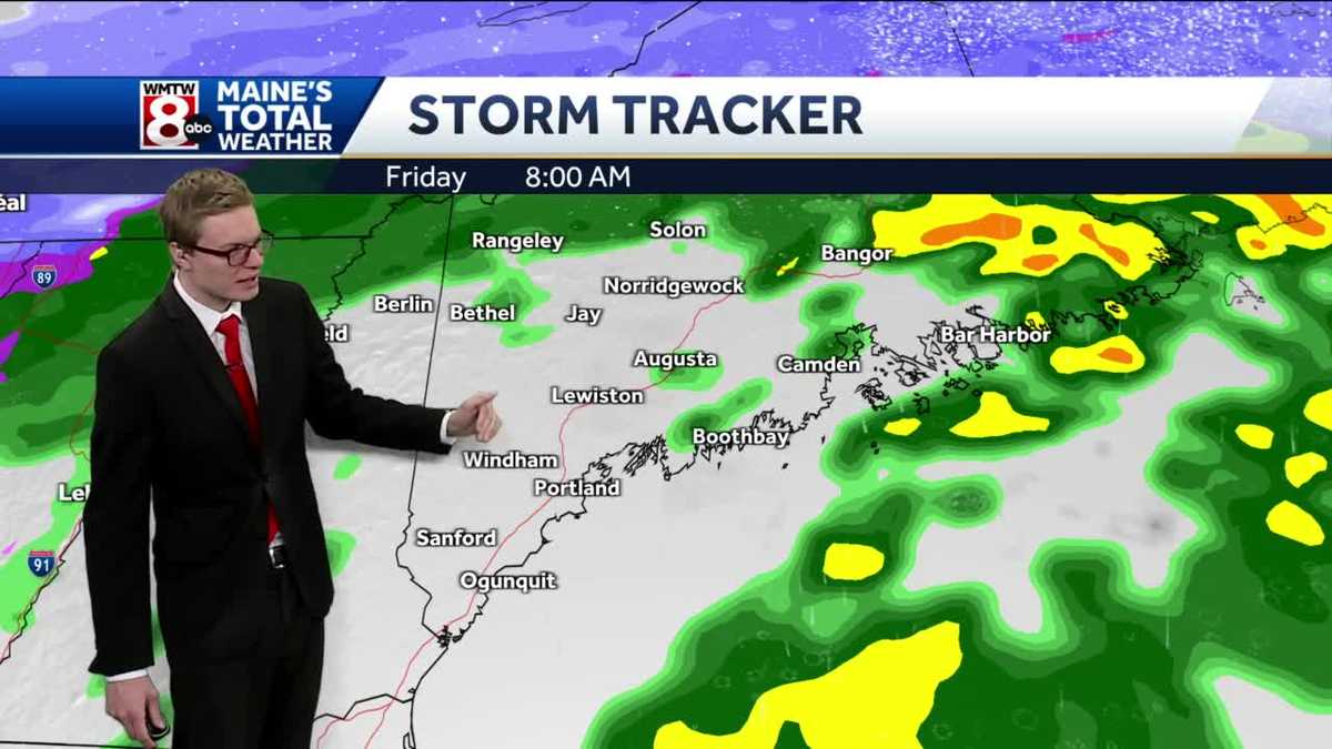 Snow changes to rain from south to north today