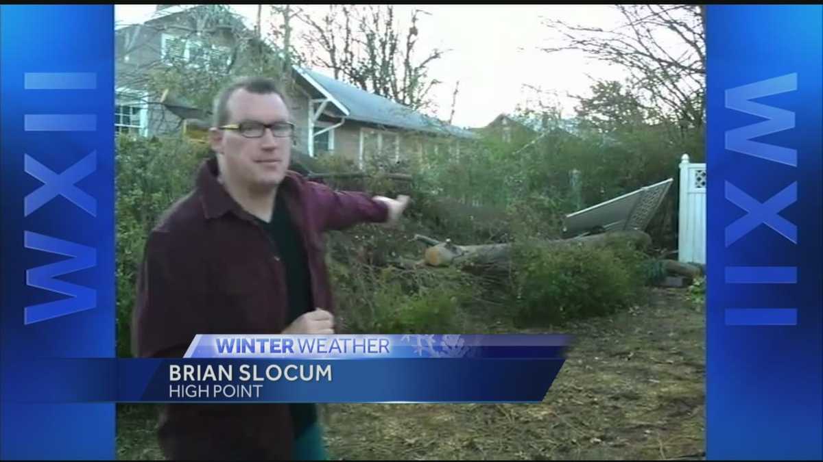 Brian Slocum's tree damage, power outage