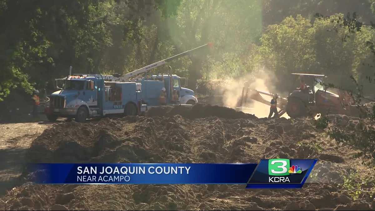 Crews work to repair damaged gas line in San Joaquin County