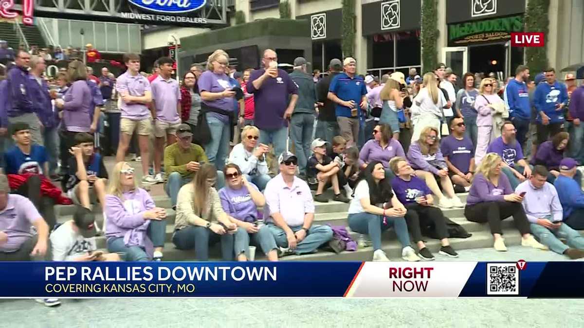 Kansas, K-State fans show out at Big 12 Tournament pep rally