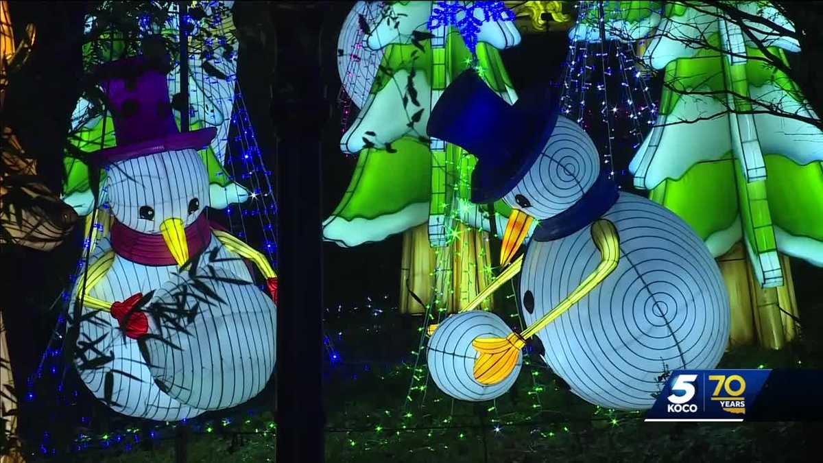 OKC Zoo's Safari Lights illuminated by lions, cobras and peacocks