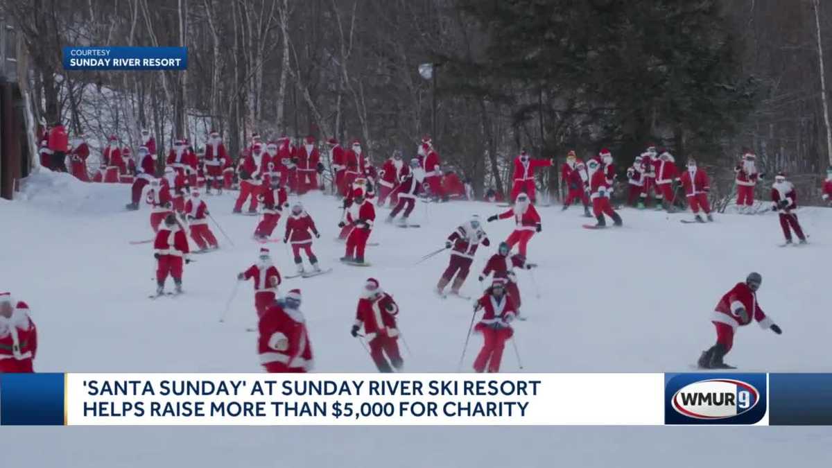 Hundreds of skiing Santas hit slopes at Sunday River Ski Resort