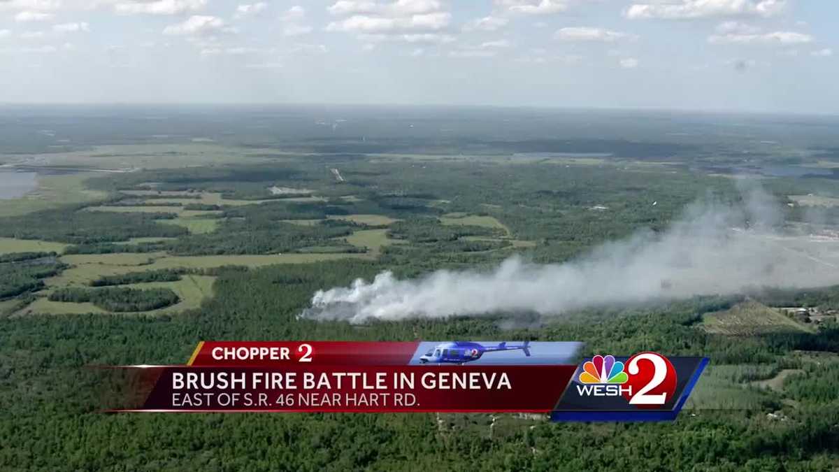 Crews battle brush fire in Geneva