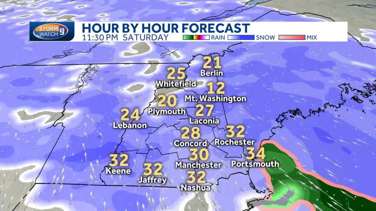 Hour-by-hour timeline: Snow to accumulate Saturday into Sunday