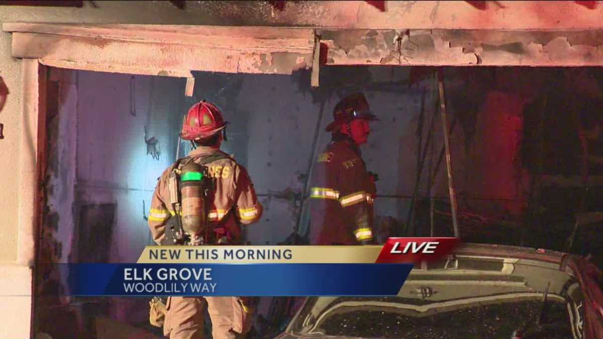Elk Grove firefighters battle garage, house fire