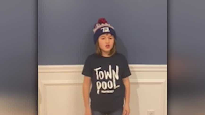 8-year-old Riley may be a New Englander, but she's rooting for Tom Brady