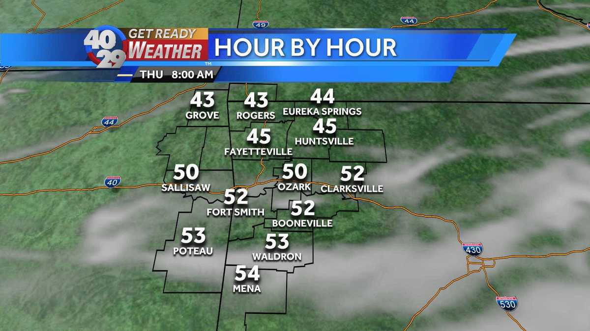 4029 AM Thursday Hour by Hour Forecast Oct. 29th