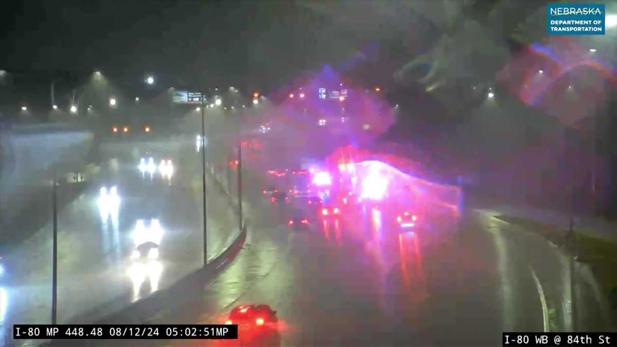 Car spun out, crashed into median on I-80; caught on NDOT camera