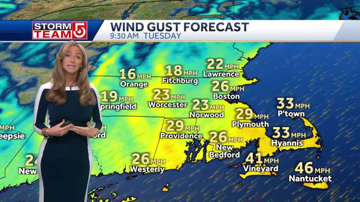 Breezy conditions to continue before major warm-up in Mass.