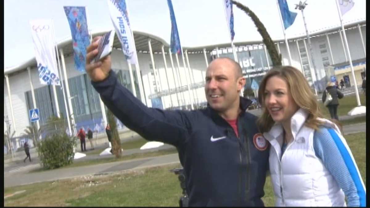 Olympic Bobsledder Nick Cunningham practices his Selfie Skills