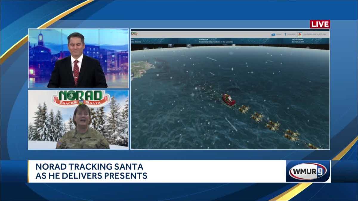 NORAD tracking Santa Claus as he flies around the world