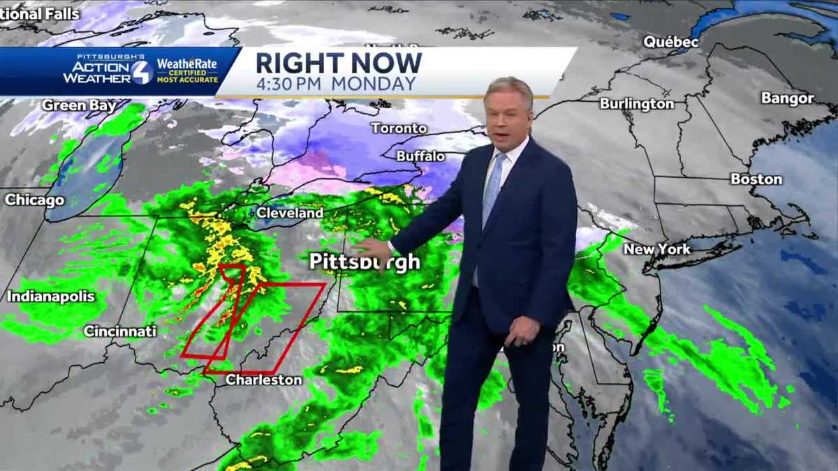 Rain Monday evening as mild temperatures continue