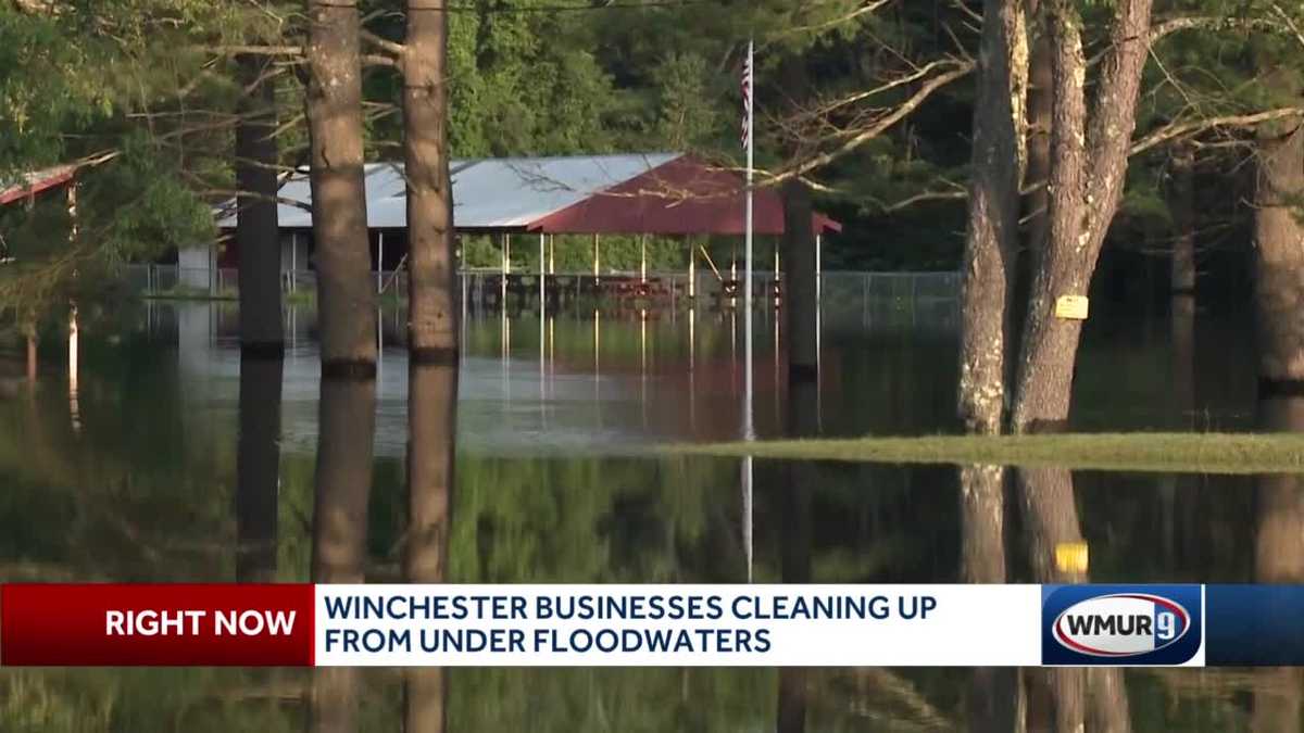 New Hampshire flooding: Families cut off after partial road collapse