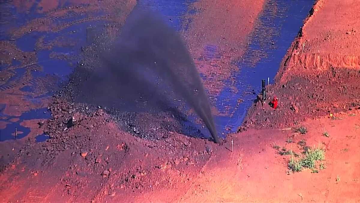 WATCH: Oil shoots from the ground near northwest OKC neighborhood