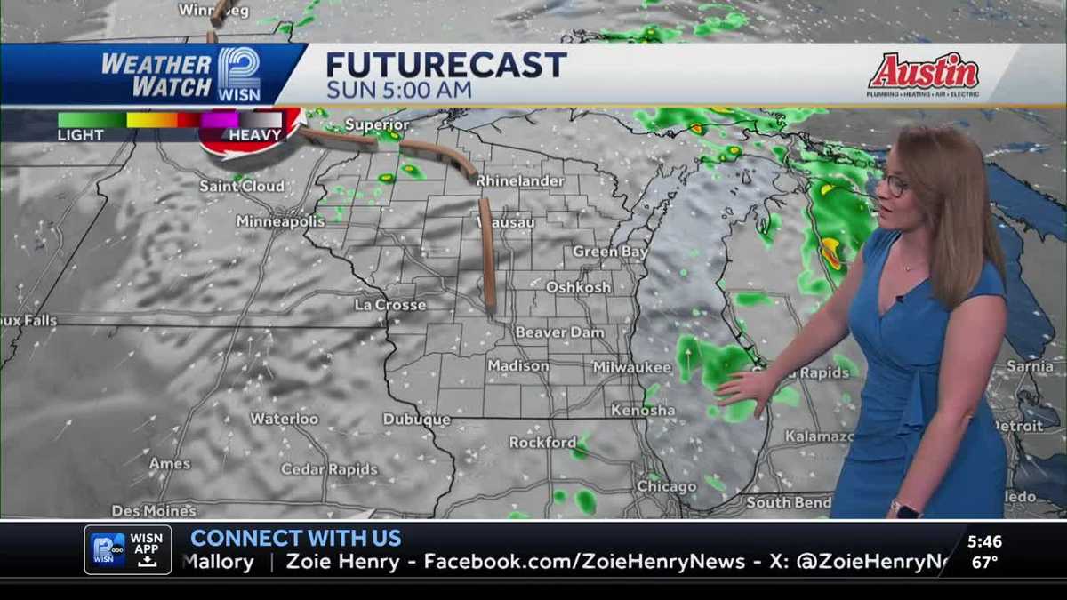 SE Wisconsin Weather: Isolated showers and storms Sunday