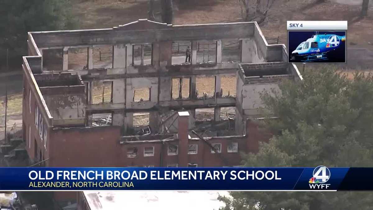 Fire rips through old elementary school building