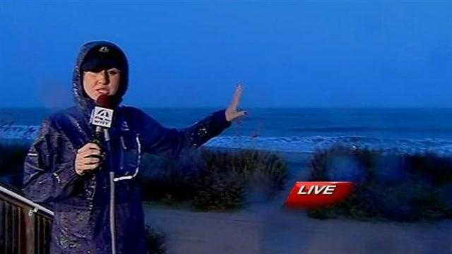 Kim Quintero reports on storm effects in Myrtle Beach