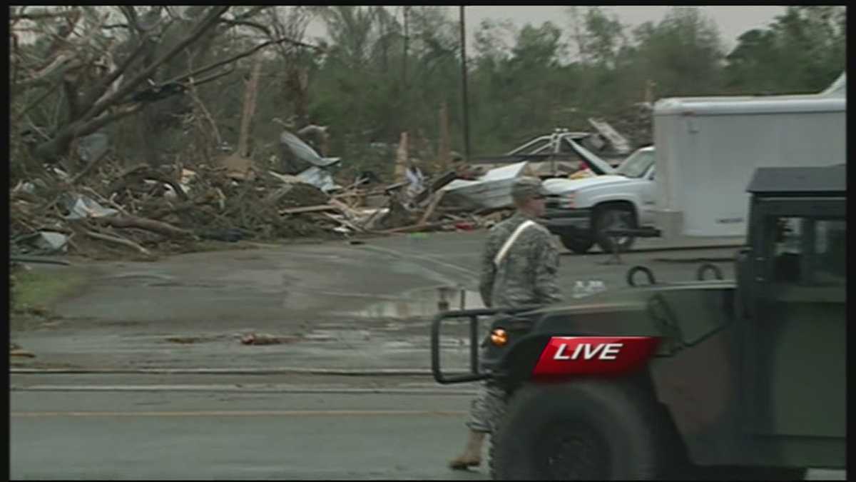 The National Guard helps search for Survivors in Mayflower